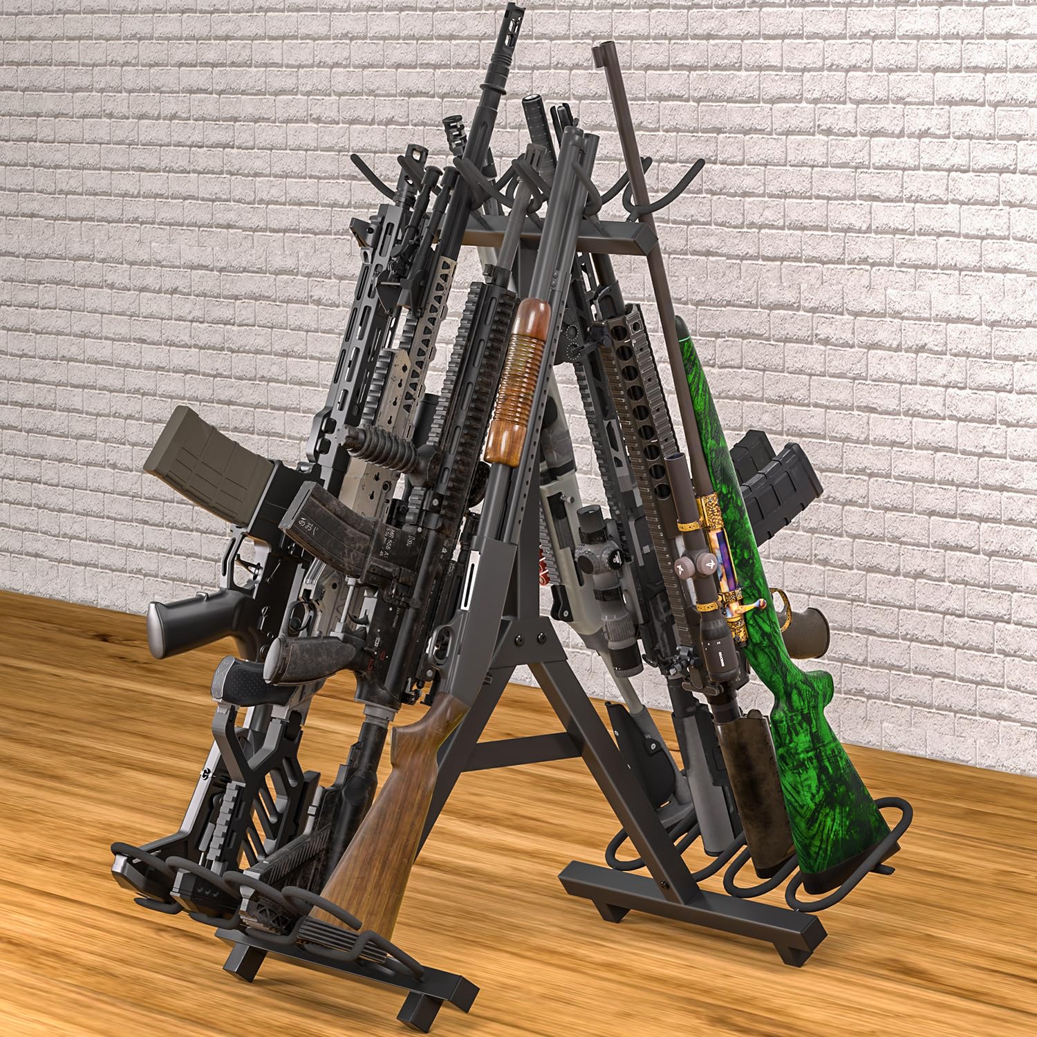 Amazon.com: Gun Rack Free Standing Indoor Gun Racks, Folding Rifle Rack ...
