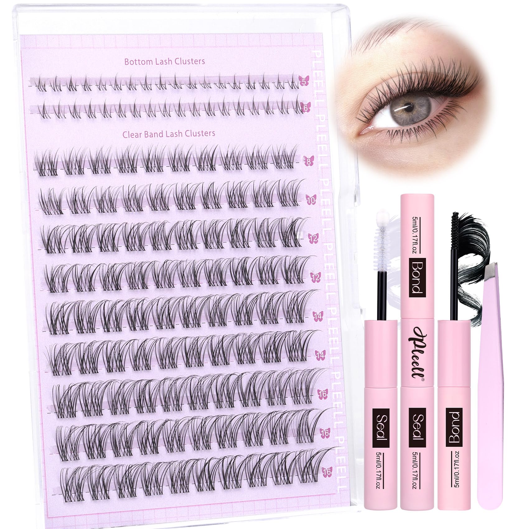 Amazon.com: Wispy Lash Clusters Kit with 5-6mm Bottom Cluster ...