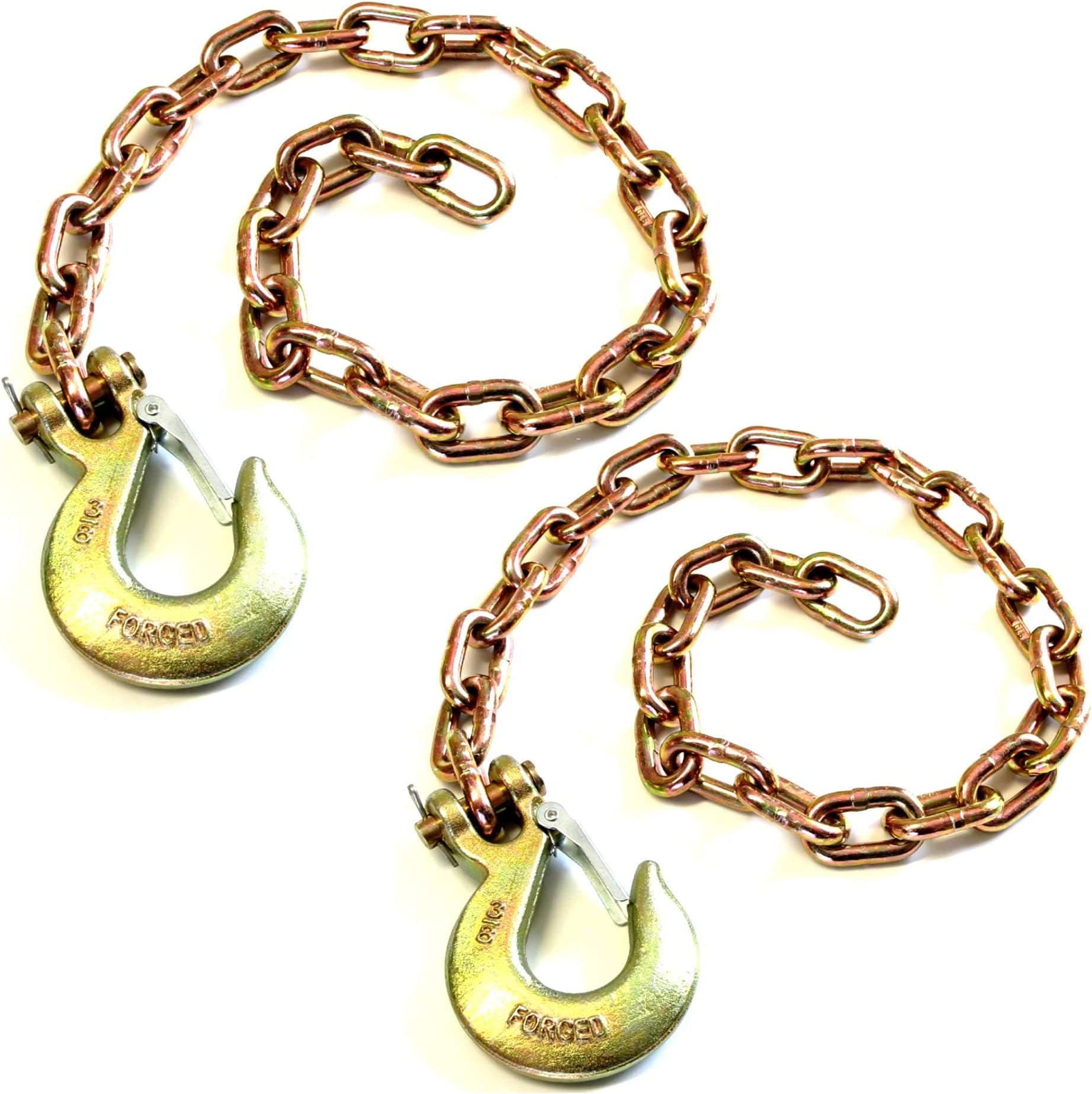 3/8" x 35" Grade 70 Tow Safety Chains with 3/8" Forged Safety Hook ...
