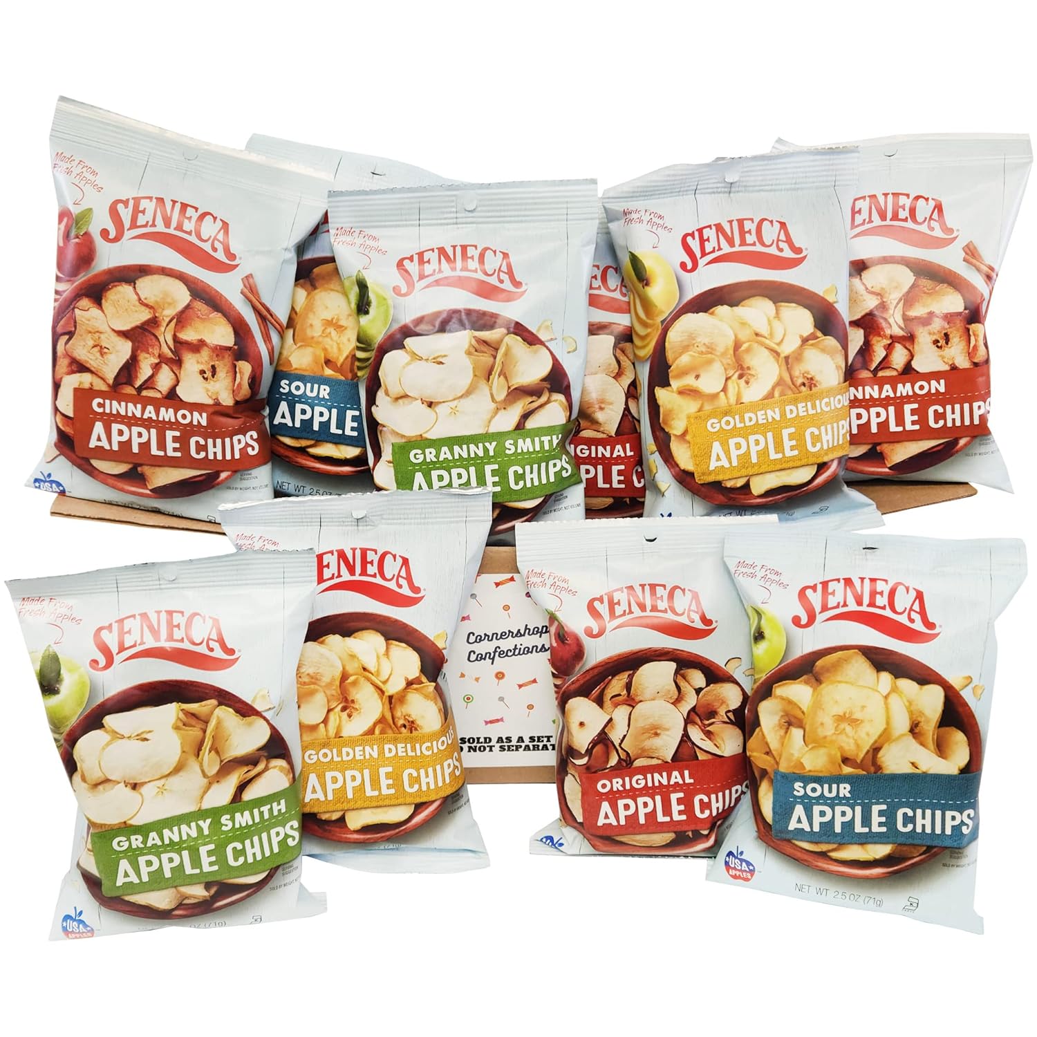 Amazon.com: Seneca Apple Chips 5 Flavor Bulk Variety Pack - 10 2.5 oz ...
