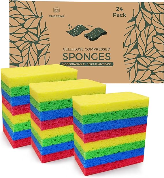 Amazon.com: MMG Prime Cellulose Sponges – 24-Pack Multicolored ...