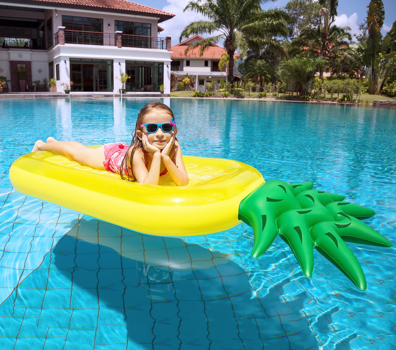 Buy Greenco Giant Inflatable Pineapple Pool Lounger Float, Over 6 Feet ...