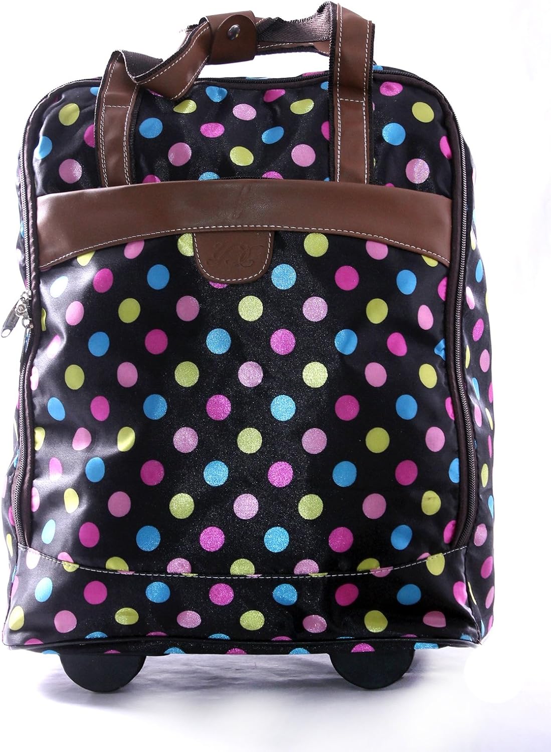 Amazon.com: Polka Dots Classy Shopper Wheeled Travel Trolley Bag (Happy ...