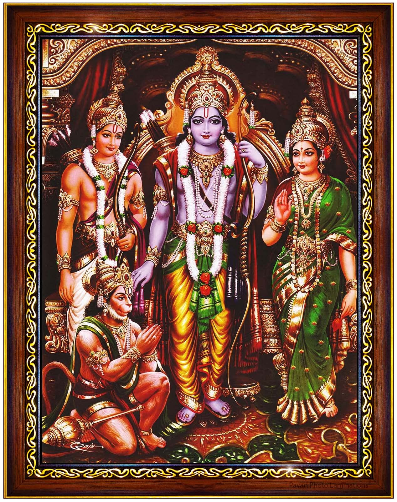 Buy Pavan Photo Laminations, Lord Sri Ram Darbar Bhagwan Shri Rama ...