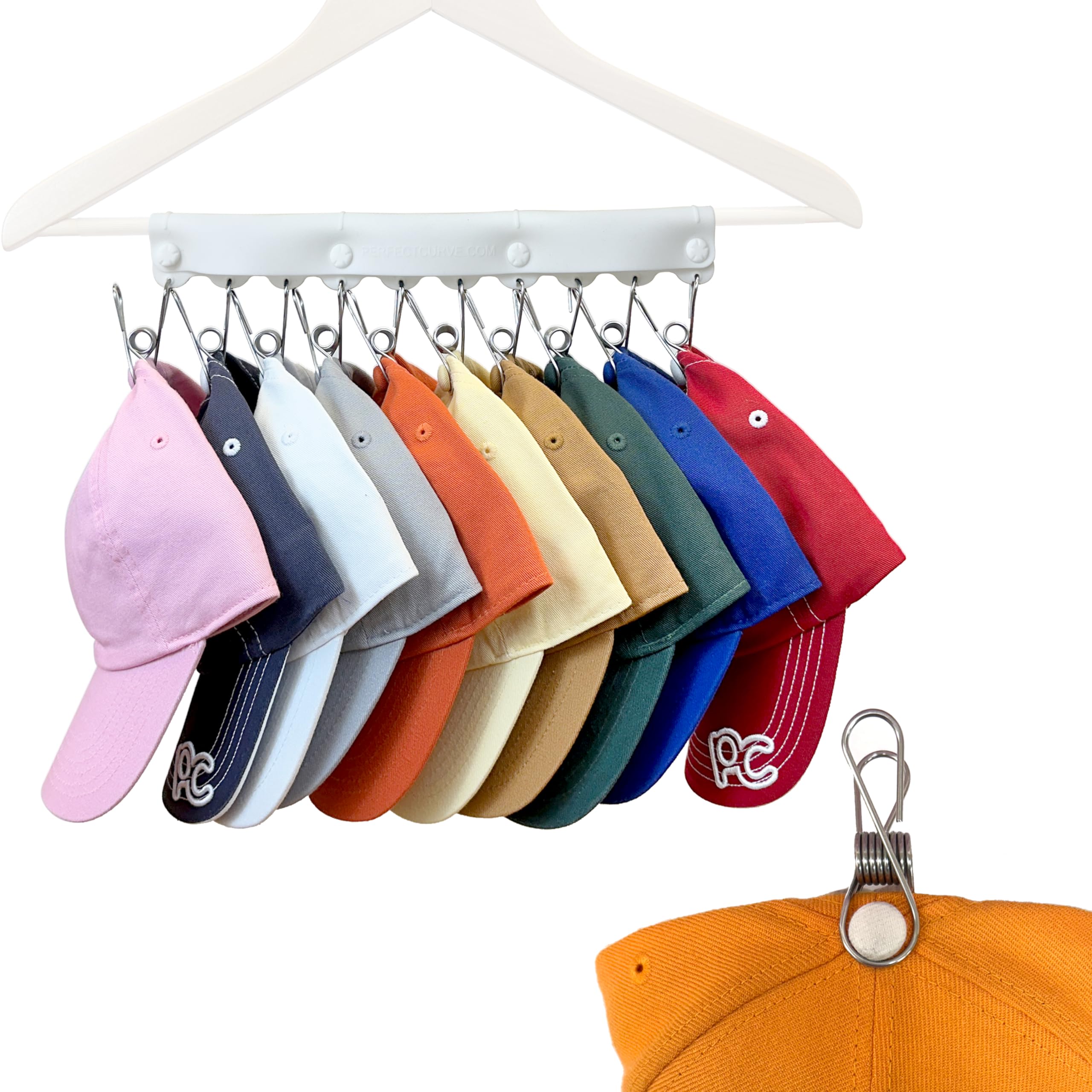 Amazon.com: Perfect Curve Hanger Hat Organizer and Hat Rack. Store 10 ...