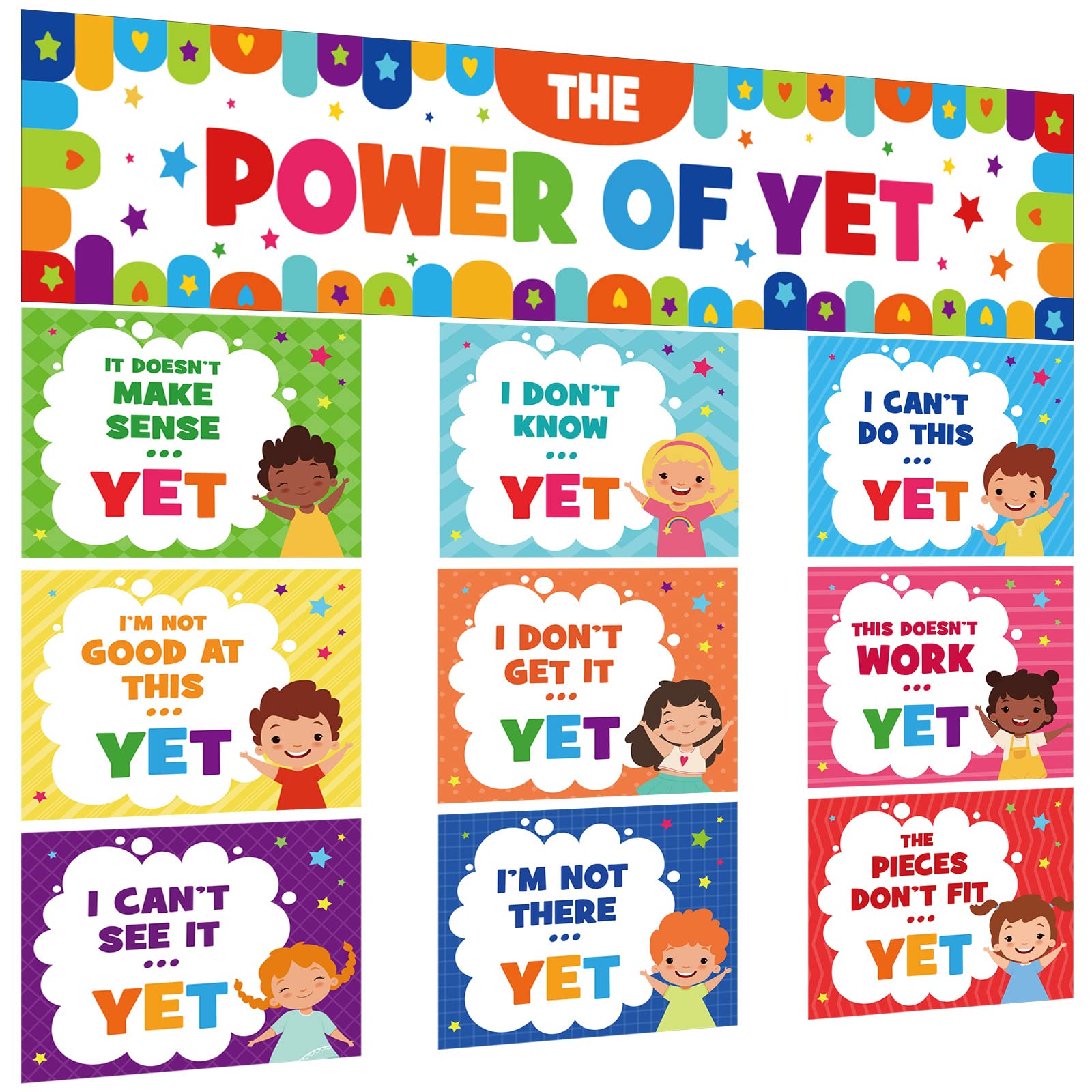 Growth Mindset Posters The Power Of Yet Classroom Bulletin Board ...