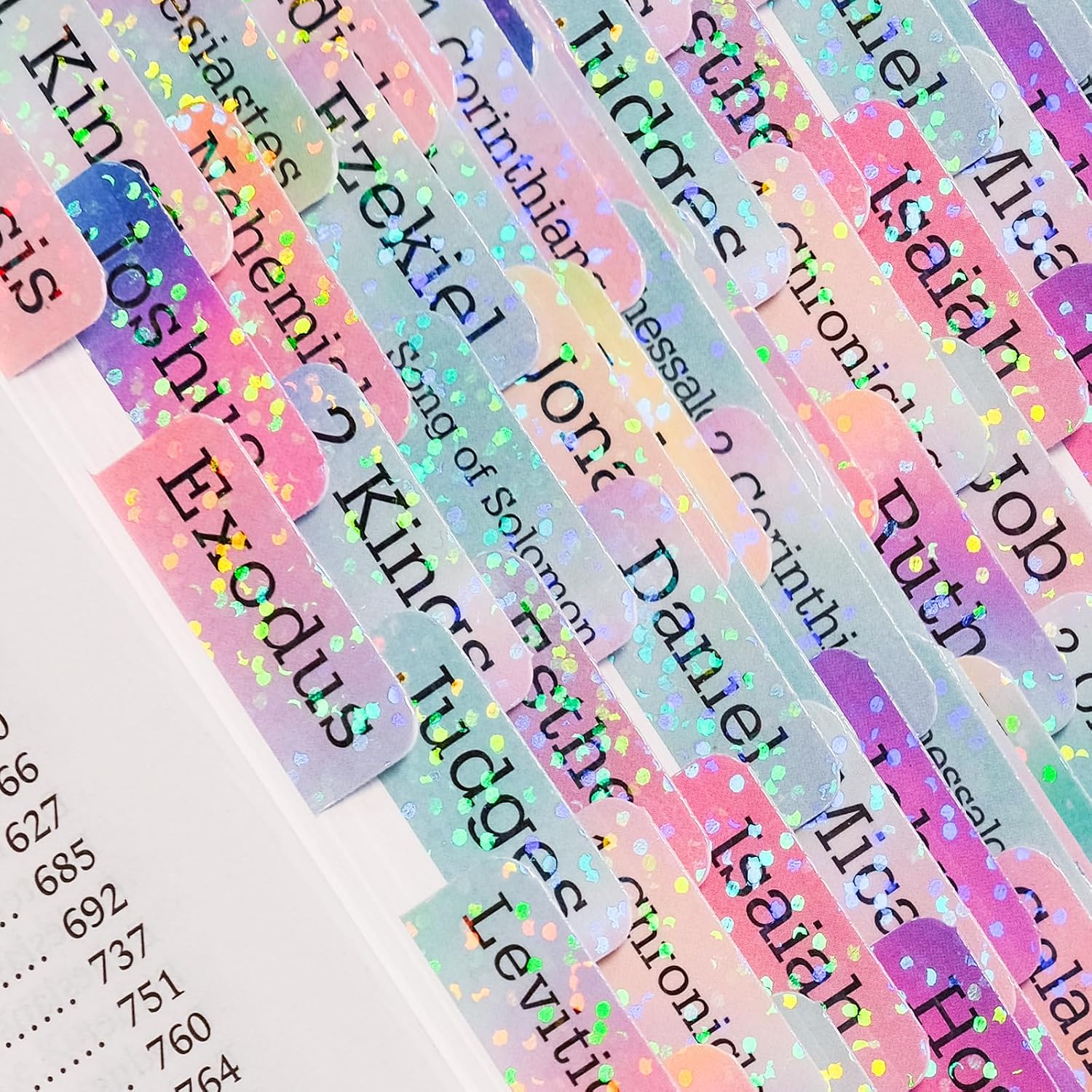 Amazon.com : Bible Tabs Glitter Dot, Laminated Bible Tabs Women & Men ...