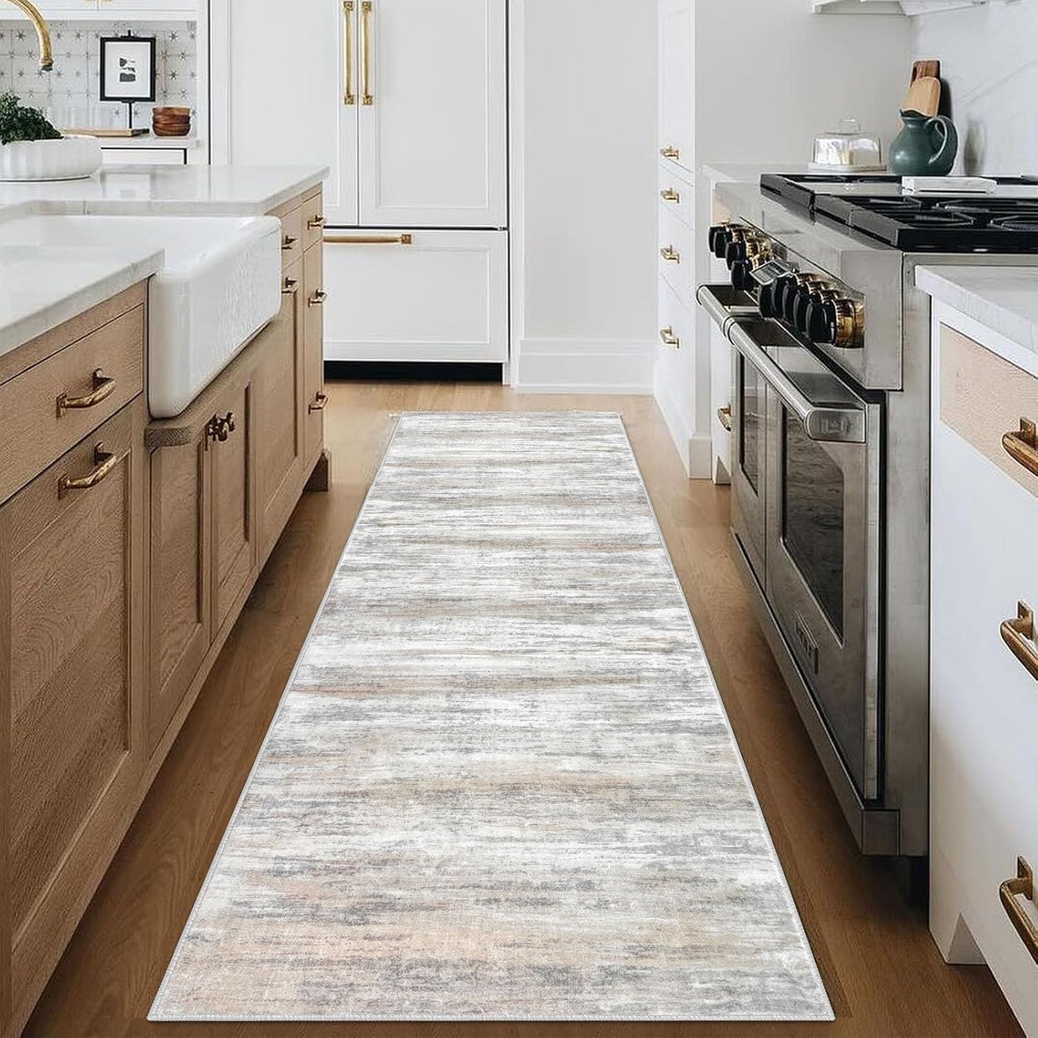 Amazon.com: KOZYFLY Modern Abstract Hallway Runner Rug, 2.6x8 Washable ...