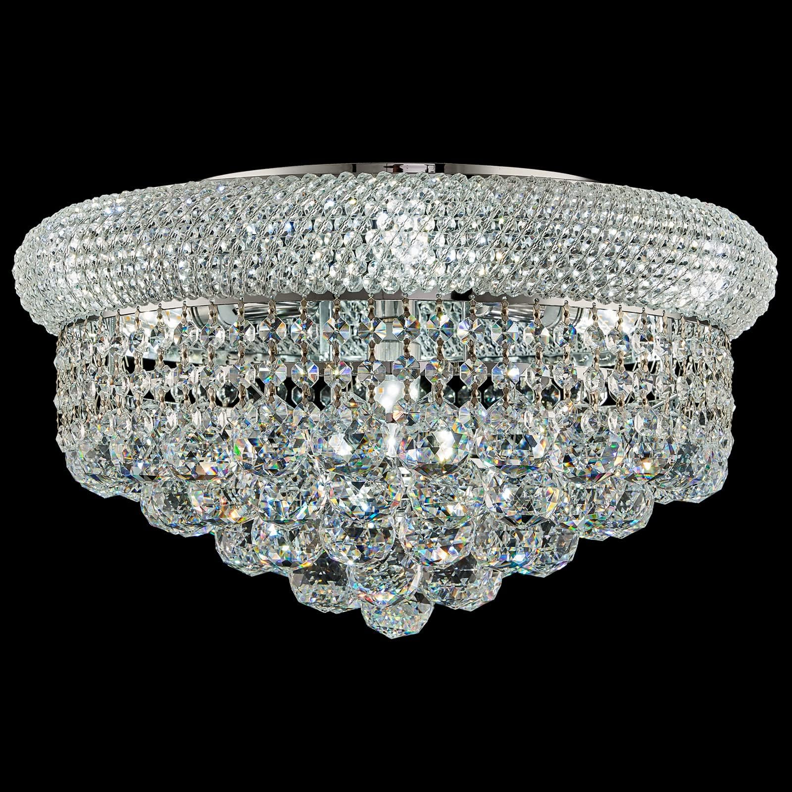 Homeooze 7 - Light Flush Mount Crystal Chandelier for Living Room ...