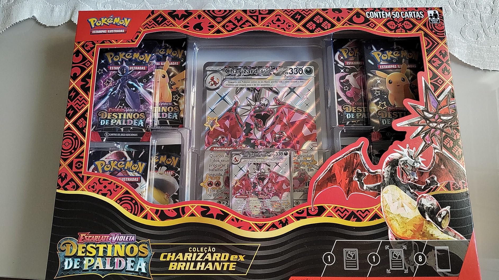 Box Destinos de Paldea Charizard EX Brilhante, Cor: Estampado Copag ...
