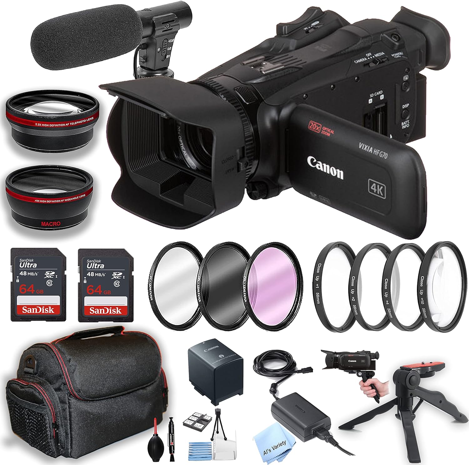 Amazon.com : Canon Vixia HF G70 UHD 4K Camcorder,128GB Memory, 128GB ...