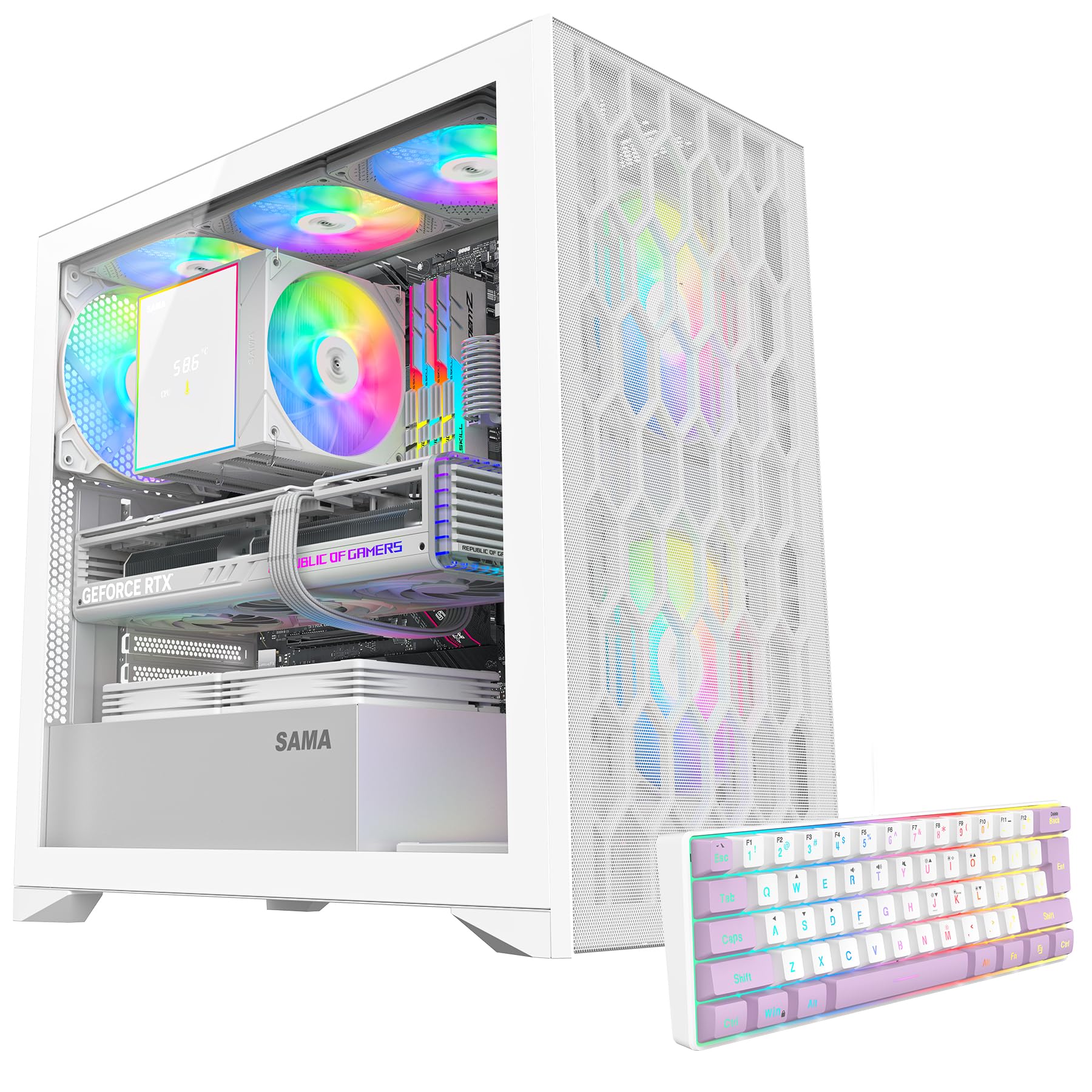 Amazon.com: SAMA Gaming Keyboard 60 Percen-White (61 Keys, RGB ...