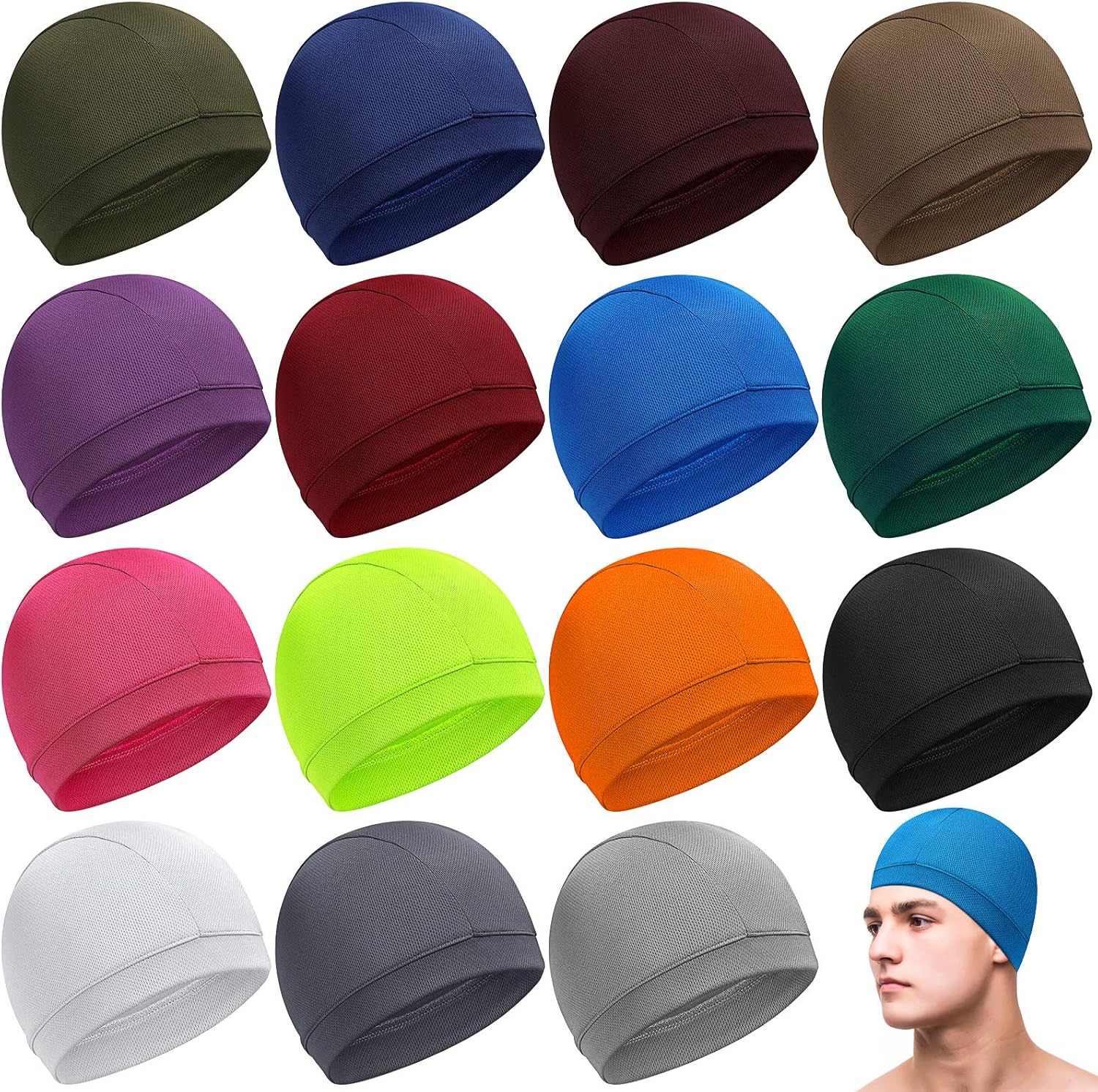 Amazon.com: Geyoga 16 Pcs Cooling Skull Caps Helmet Hard Hats Liner ...