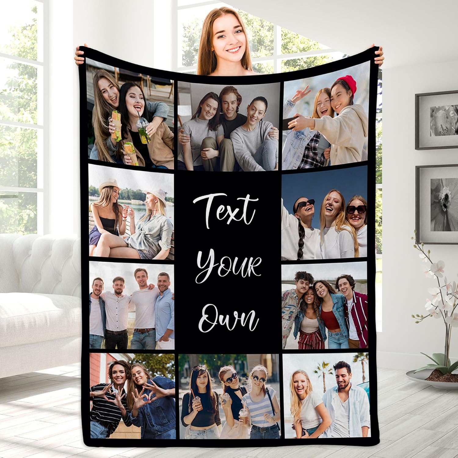 Amazon.com: Magimagine Custom Blanket with Photos Text Customized ...