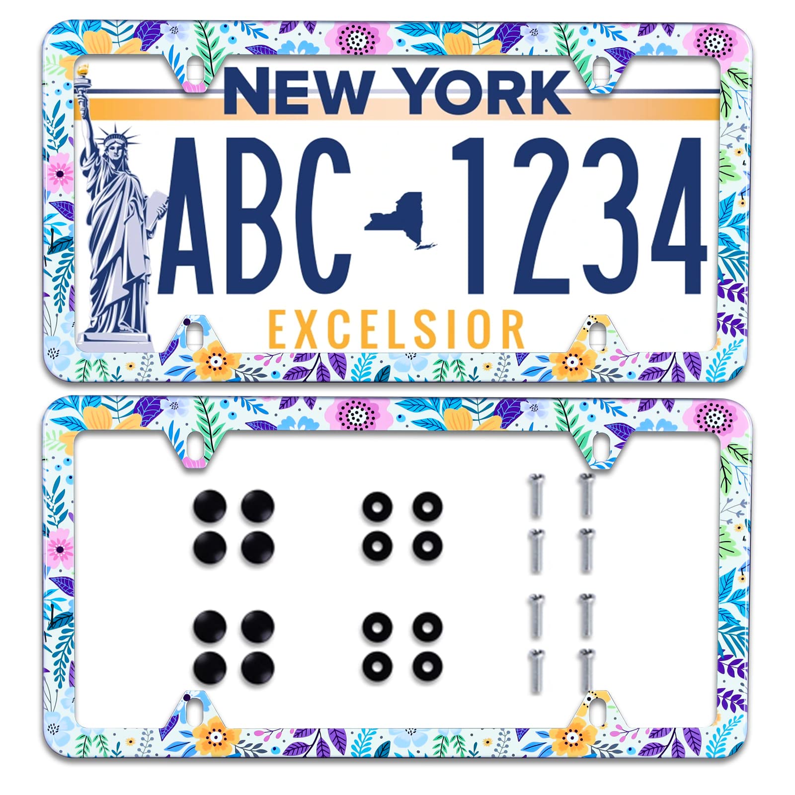 Amazon.com: 【2Pcs】 Floral Bright Colorful Flowers Leaves Personalise ...