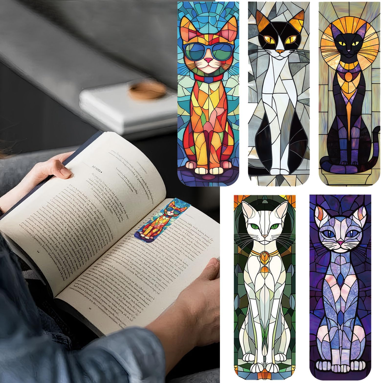 Amazon.com: Magnetic Bookmarks 5 Pcs Art Cat Magnetic Book Markers Page ...