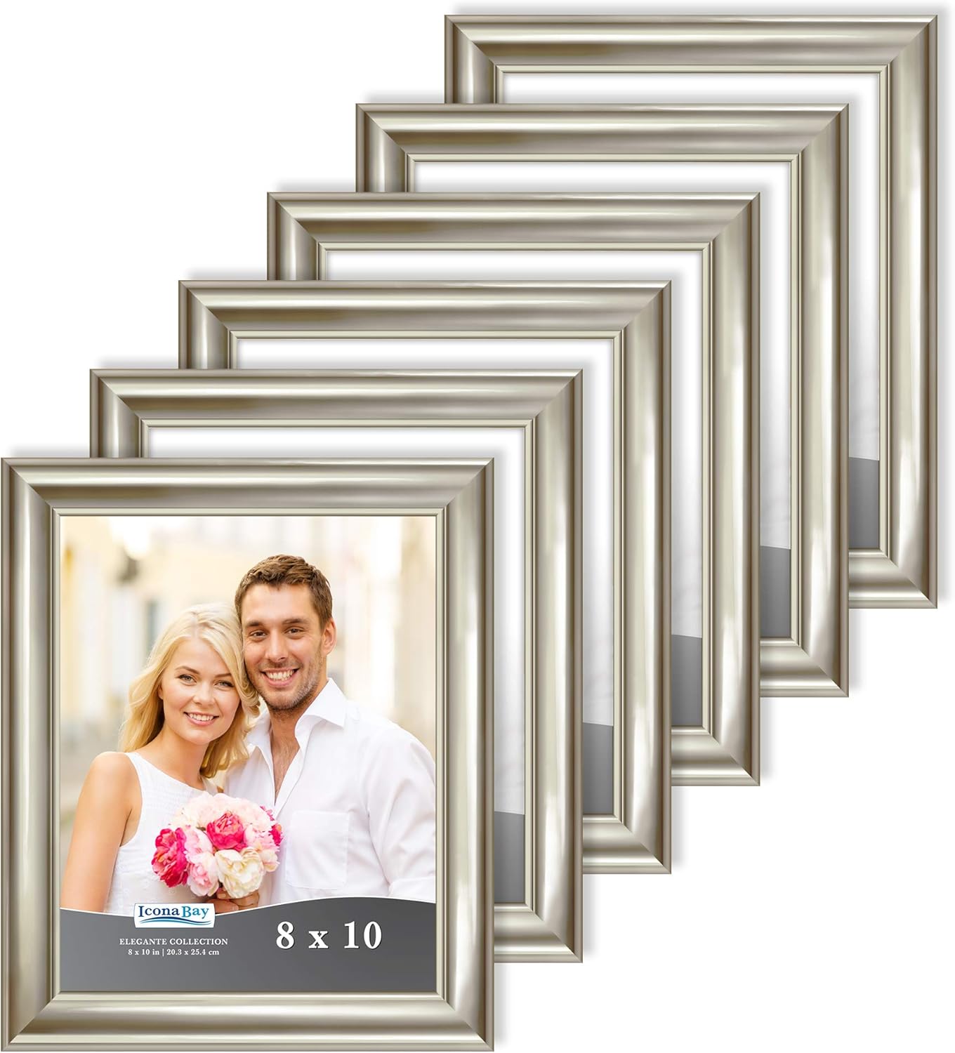 Amazon.com - Icona Bay 4x6 Picture Frames (Champagne, 6 Pack), Modern ...