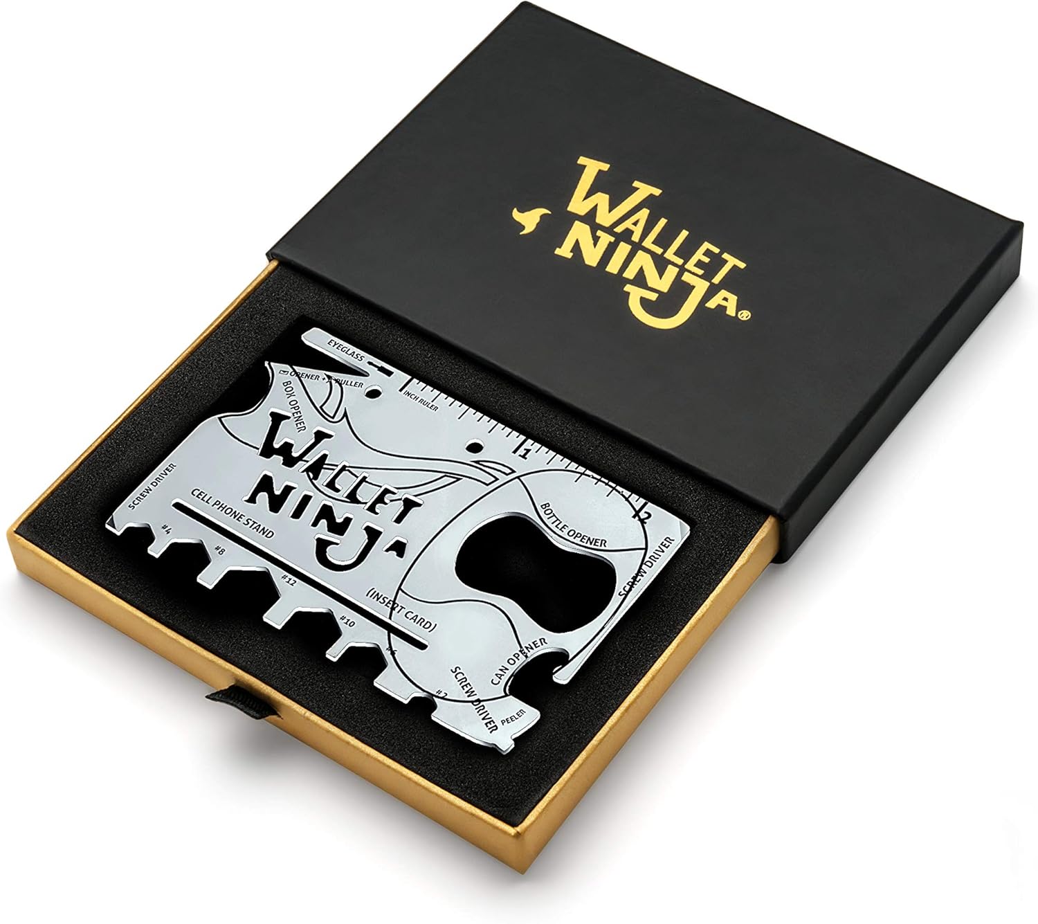 CHROME Wallet Ninja 18 in 1 Credit Card Sized Multi-Purpose Multi-Tool ...