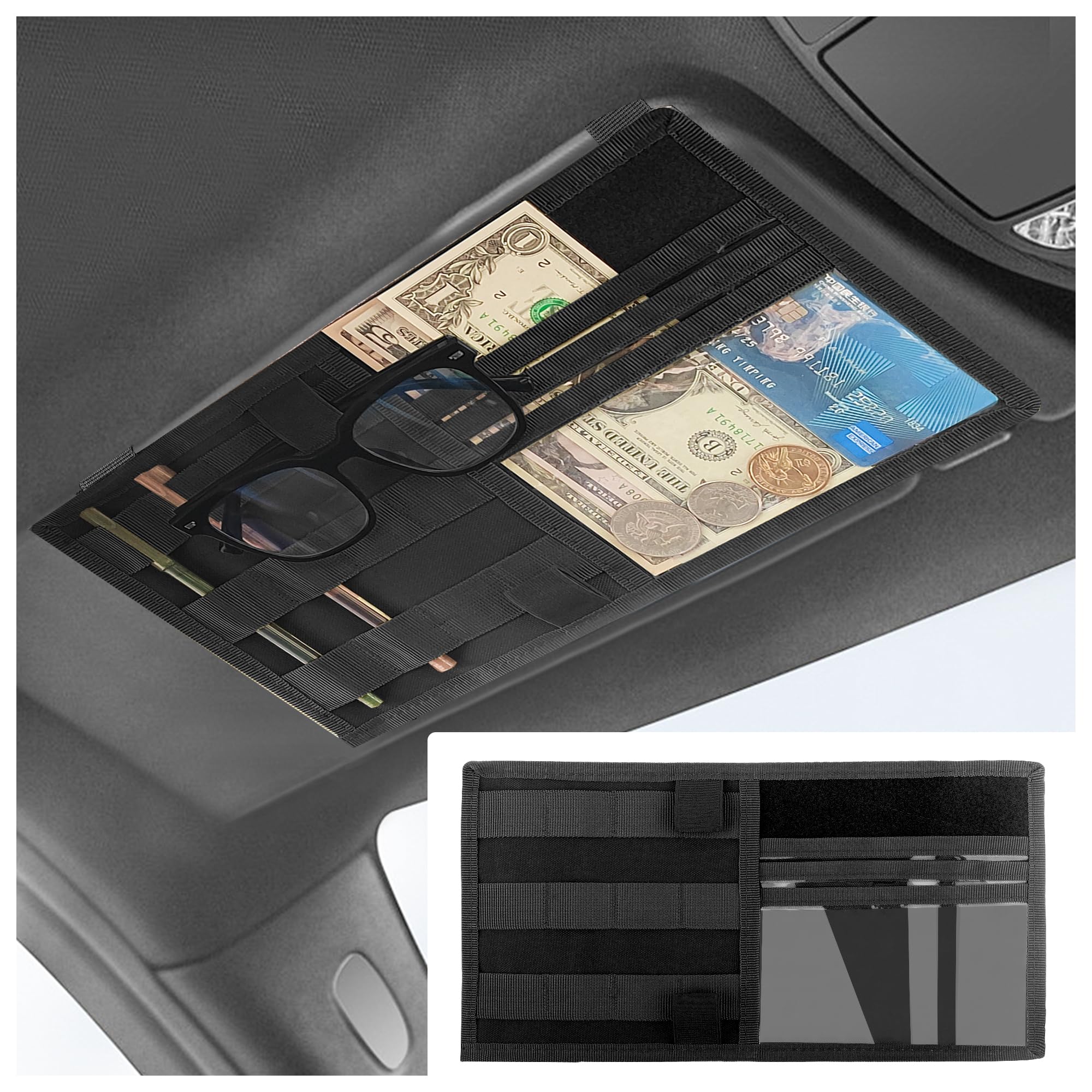 Tasca Auto Rigida Organizzatore Per Visiera Auto KIMISS - Portaoggetti ...