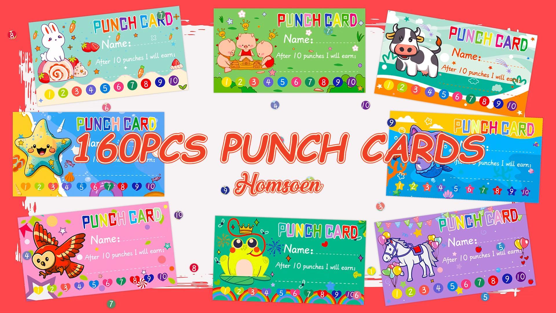 2 Inch Hole Punch 500 Pcs Animal Behavior Punch Cards For Classroom ...