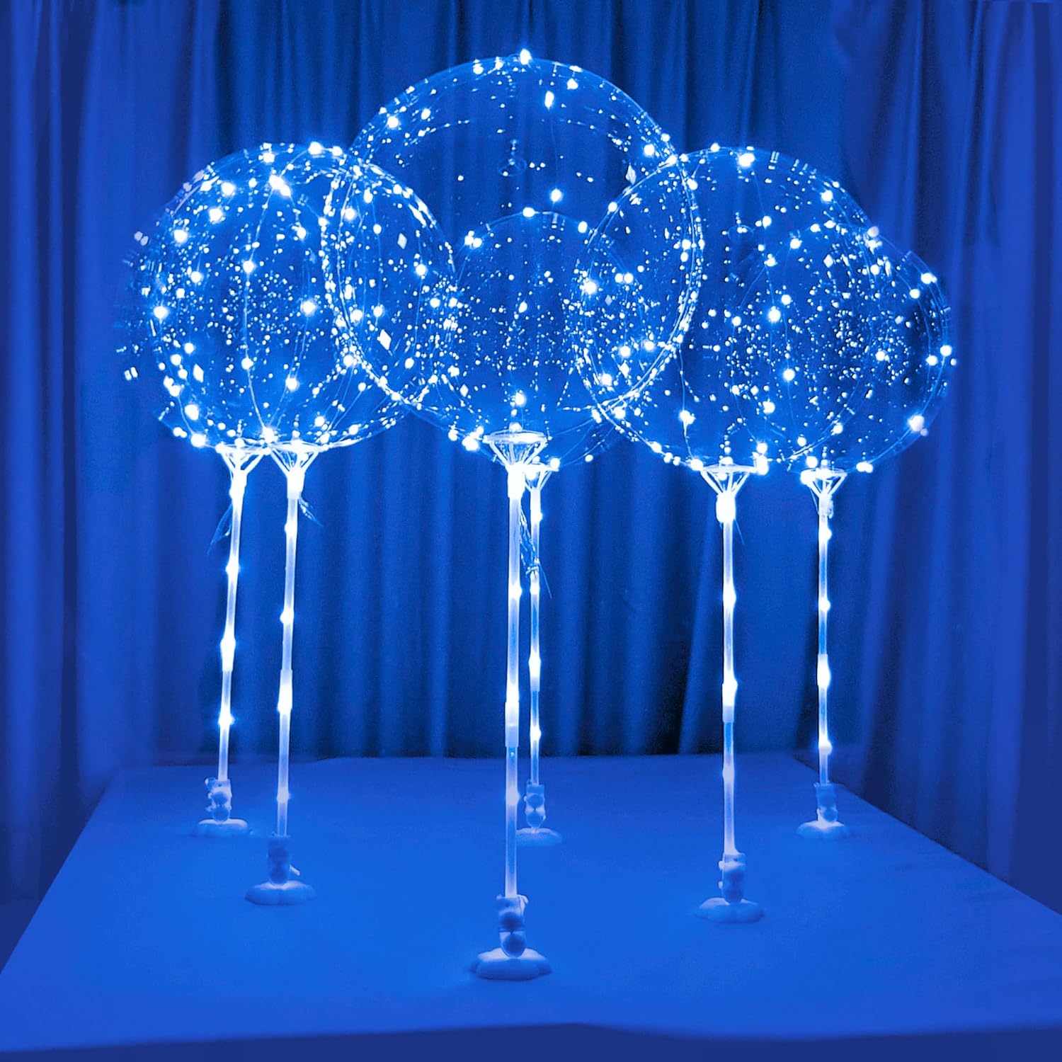 Amazon.com: Lightsfever Blue 6pc LED Light up Balloon with sticks ...