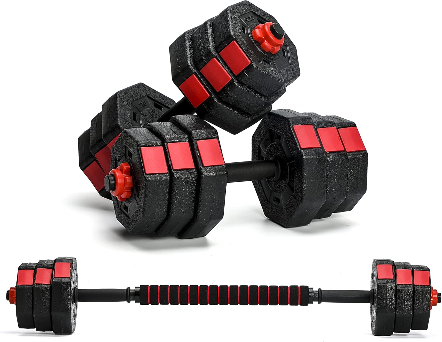 Amazon.com : ZYOMY Dumbbell Barbell Set, Adjustable Weight to 44Lbs ...