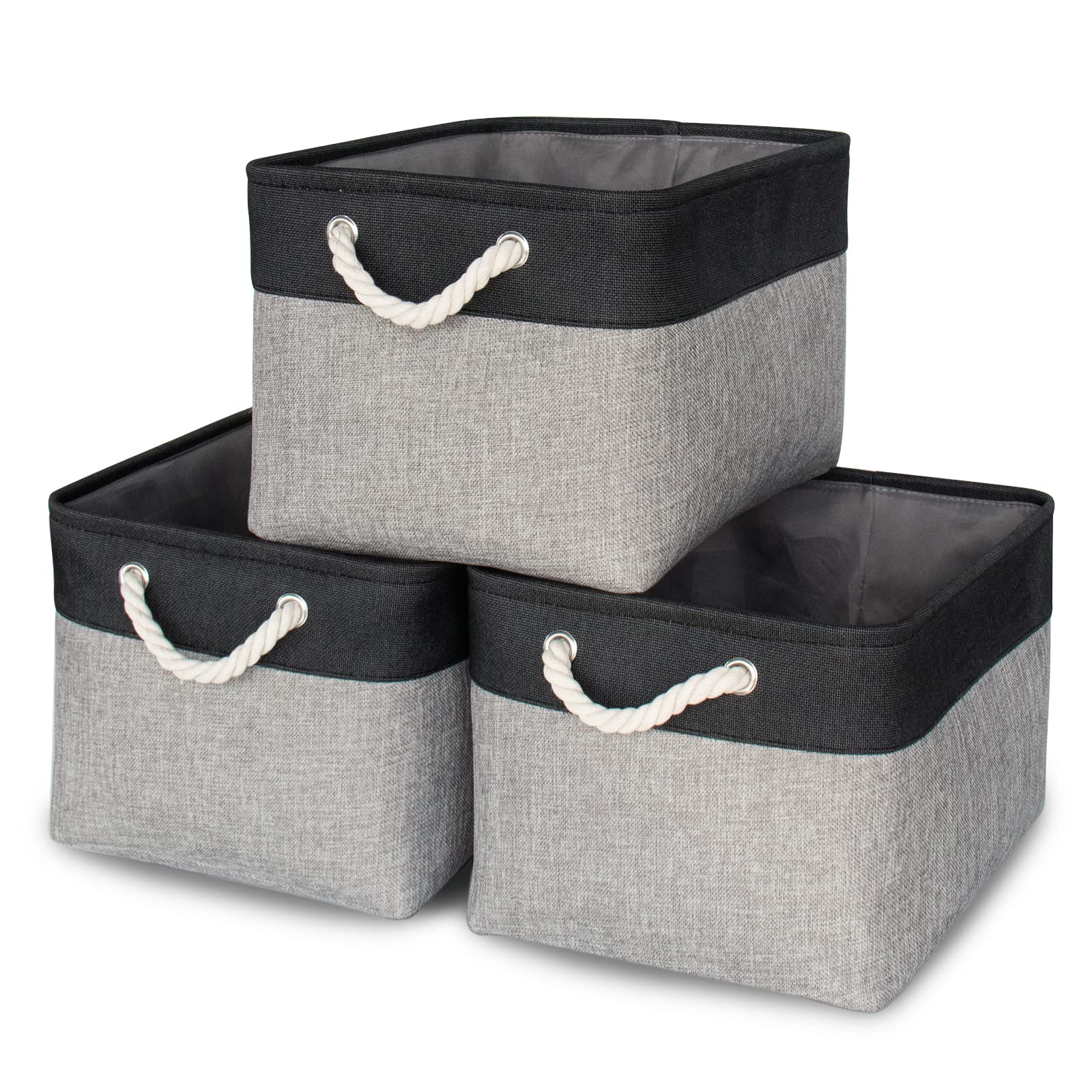 Amazon.com: HOdo Home Fabric Storage Bin with Hard Bottom Base and 2 ...