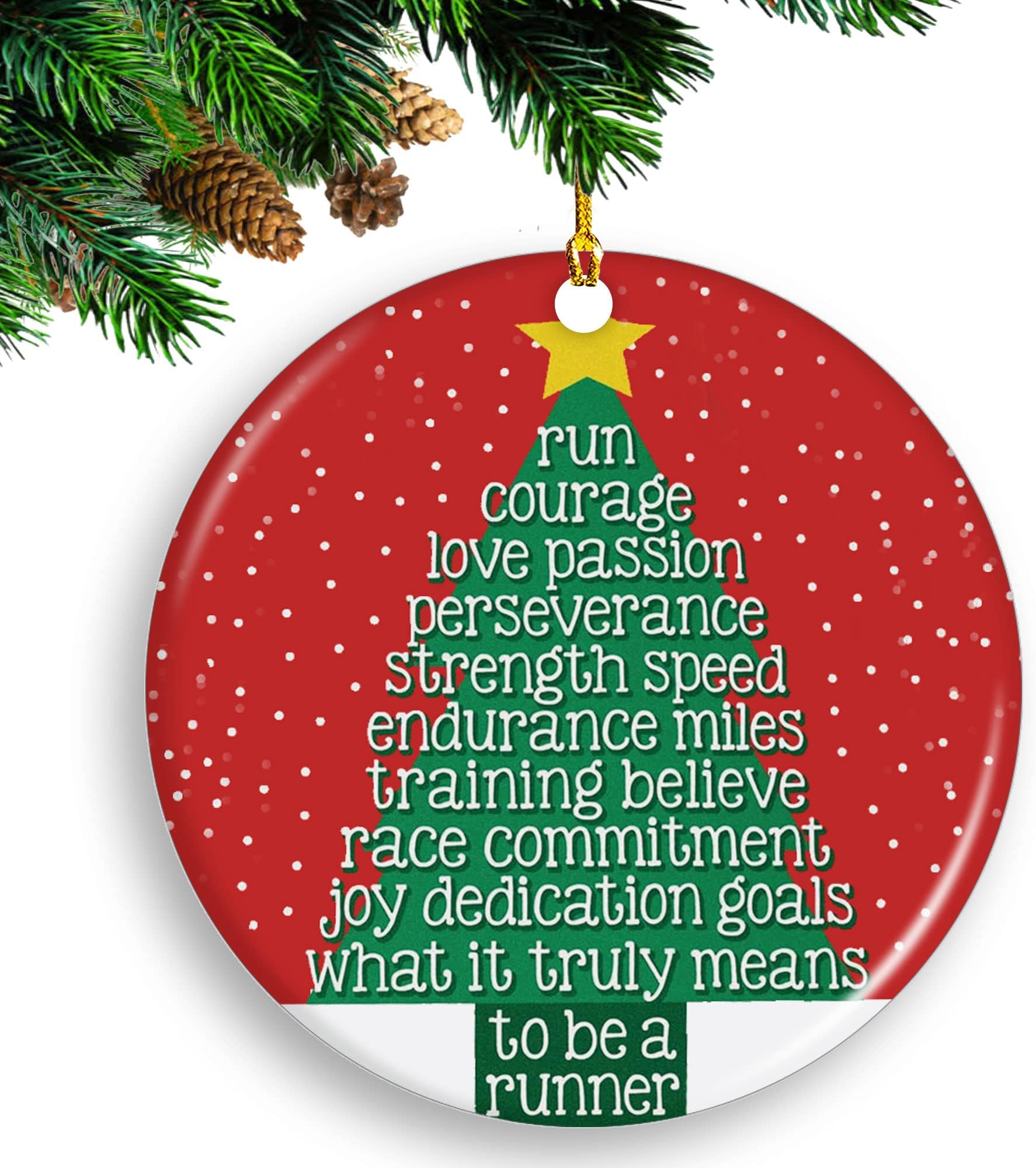 Amazon.com: Runner Ornament, Merry Christmas Ornaments, Runner, Gift ...