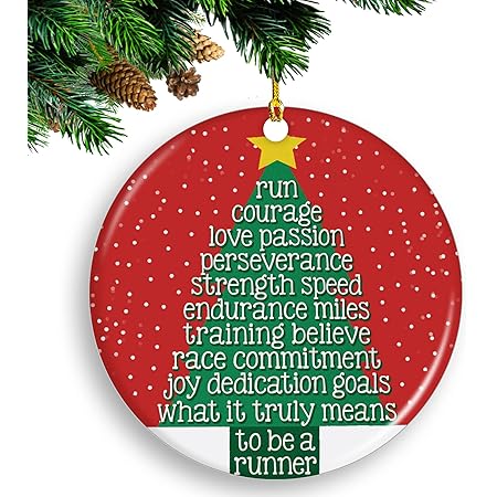 Amazon.com: Runner Ornament, Merry Christmas Ornaments, Runner, Gift ...