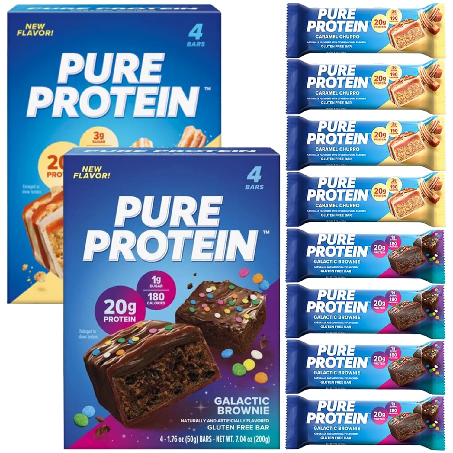 Amazon.com : Pure Protein Bars, Galactic Brownie and Caramel Churro ...