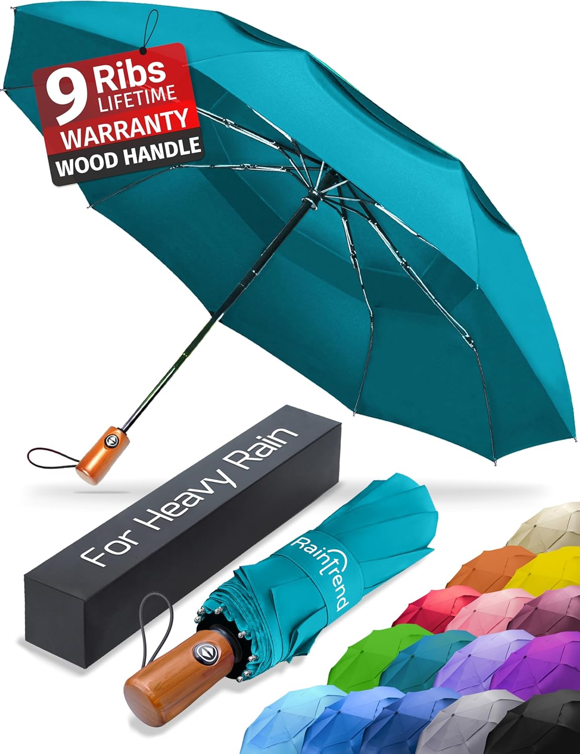 Amazon.com: Premium Umbrella Windproof Travel Umbrellas for Rain ...
