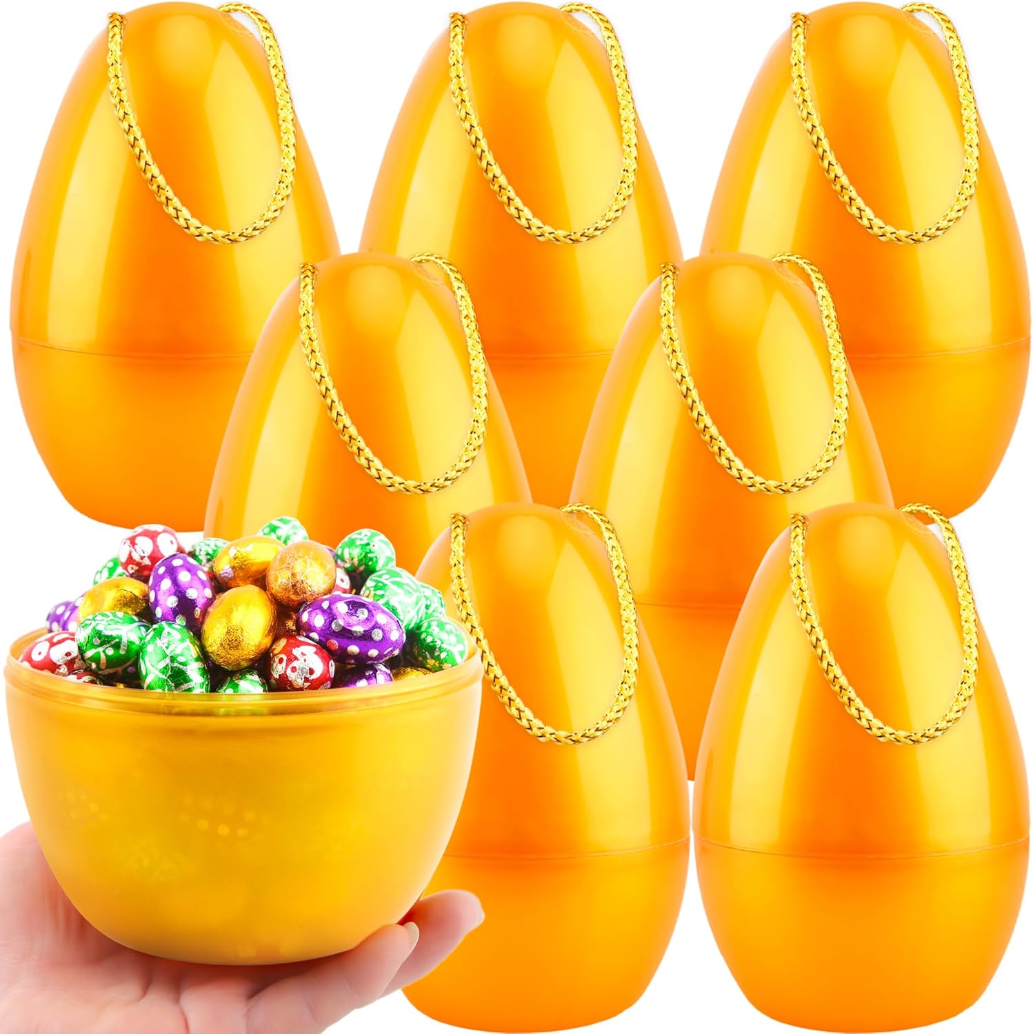 Swakuta 8 Pack 8 Inch Clear Jumbo Easter Eggs Large Transparent ...