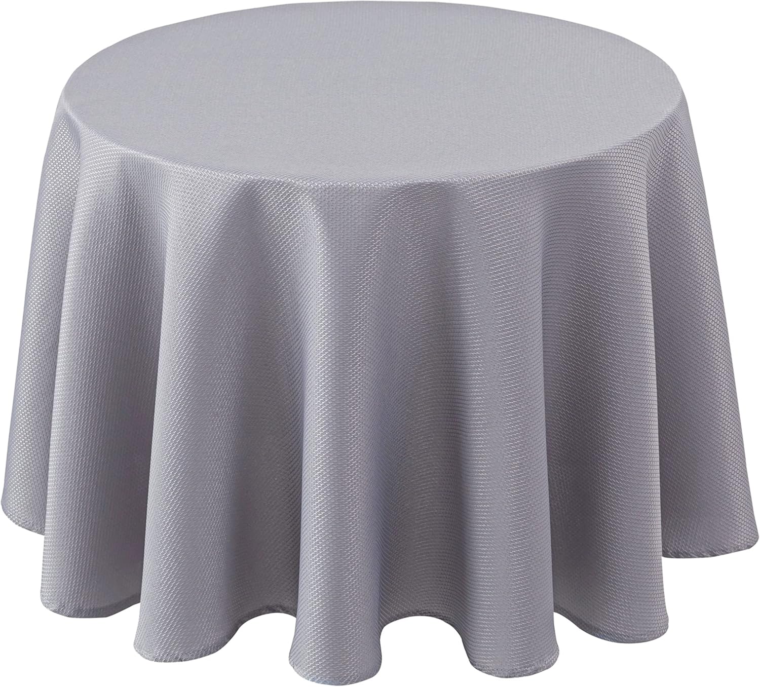 Amazon.com: Biscaynebay Textured Fabric Round Tablecloths 70", Silver ...
