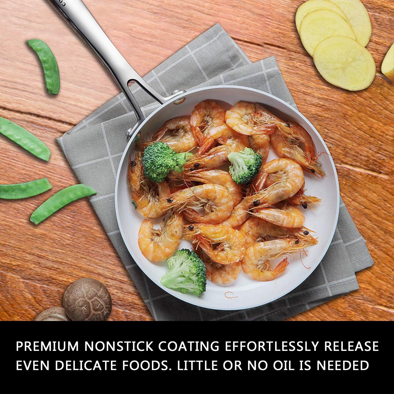 AMERICOOK Black Pots and Pans Set, 8 Piece Hard Anodized Cookware Set ...