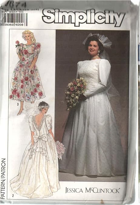 Amazon.com: Simplicity 9674 Wedding Bridal Dress Gown Sewing Pattern ...