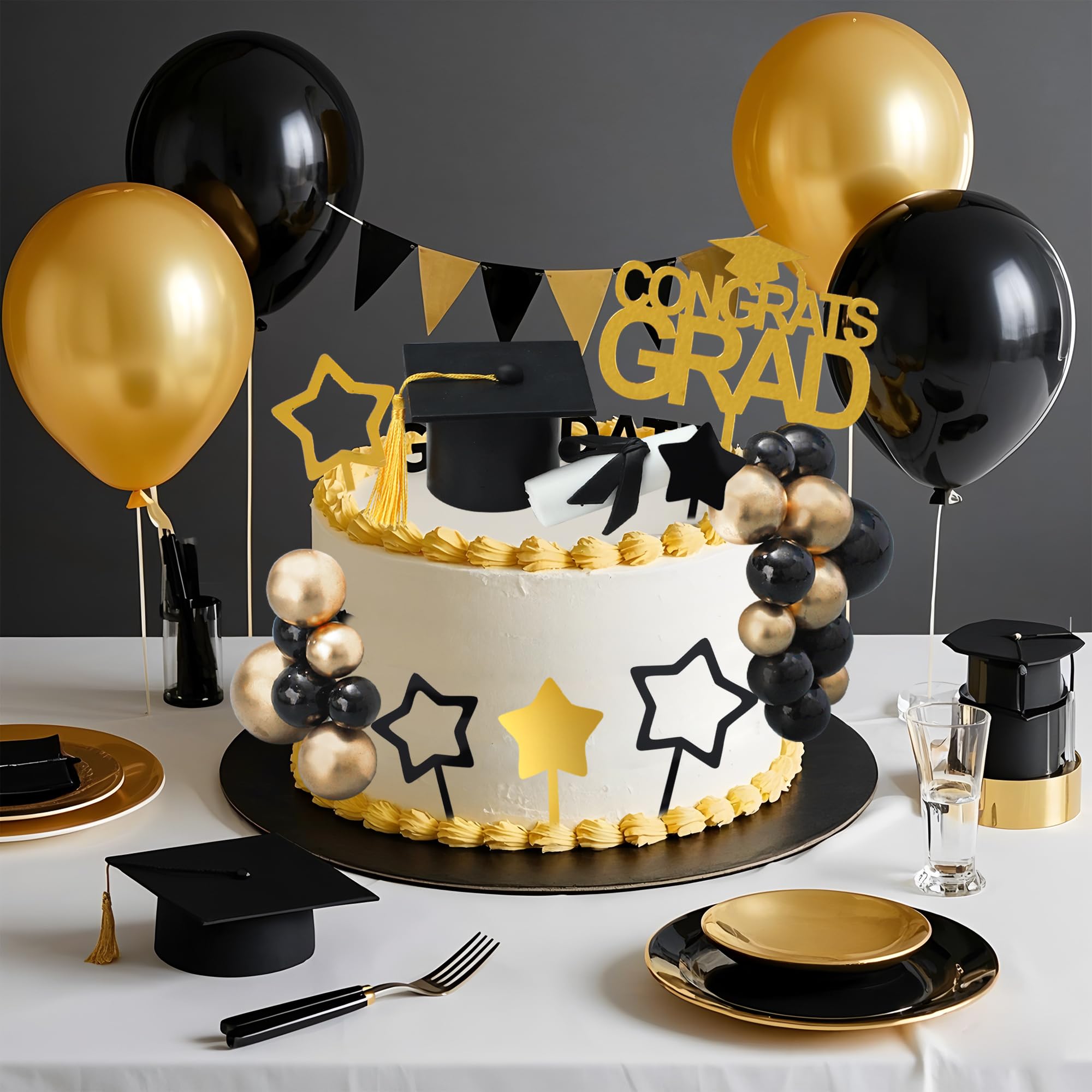 Snapklik.com : 38 Pcs Graduation Balls Cake Topper Congrats Grad Balls ...