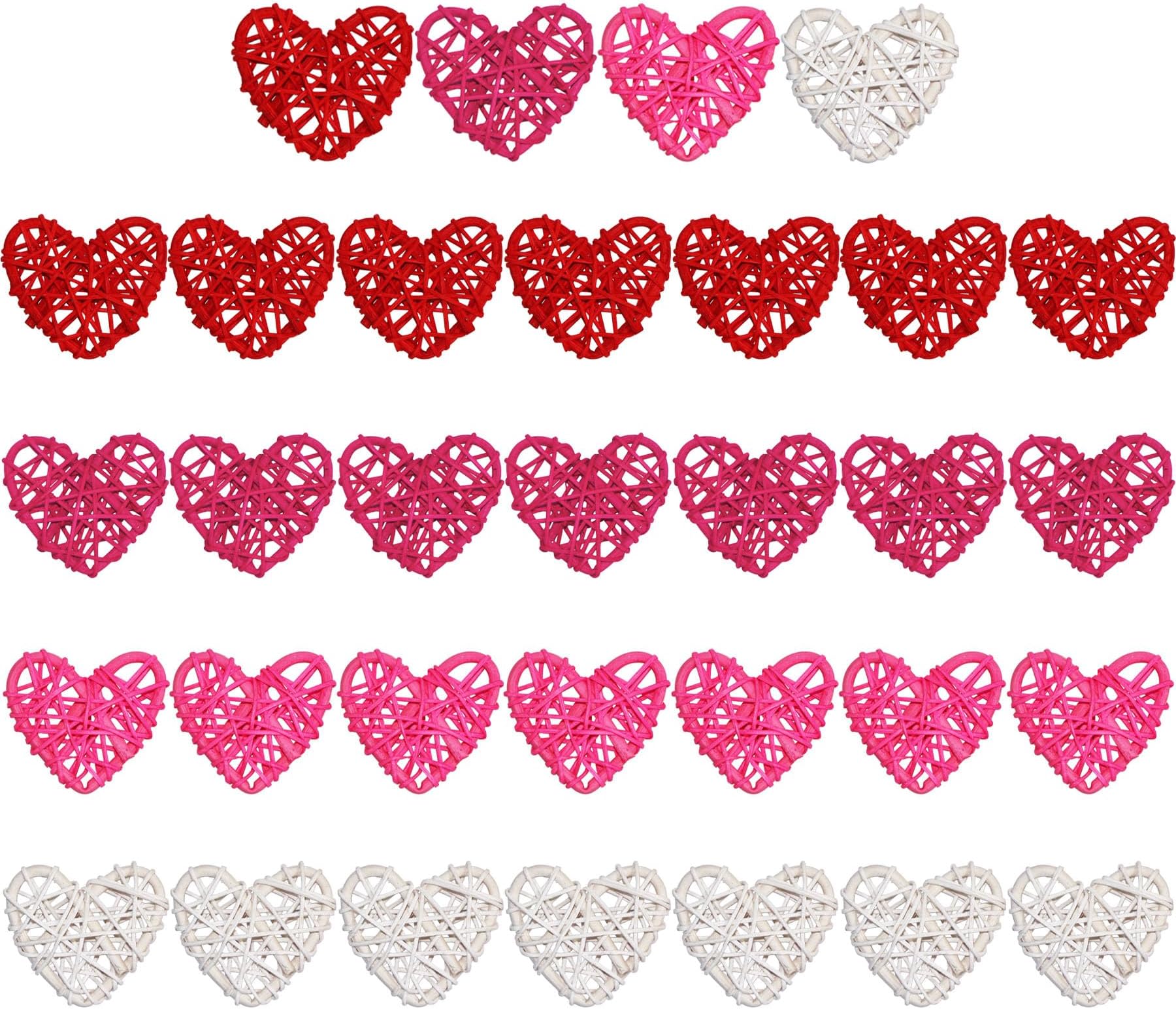 Amazon.com: STMK 32 Pcs Valentine’s Day Heart Shaped & Round Rattan ...