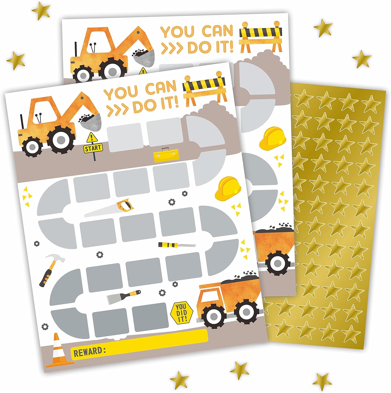 Construction Excavator Reward Chart with Golden Star Liberia | Ubuy