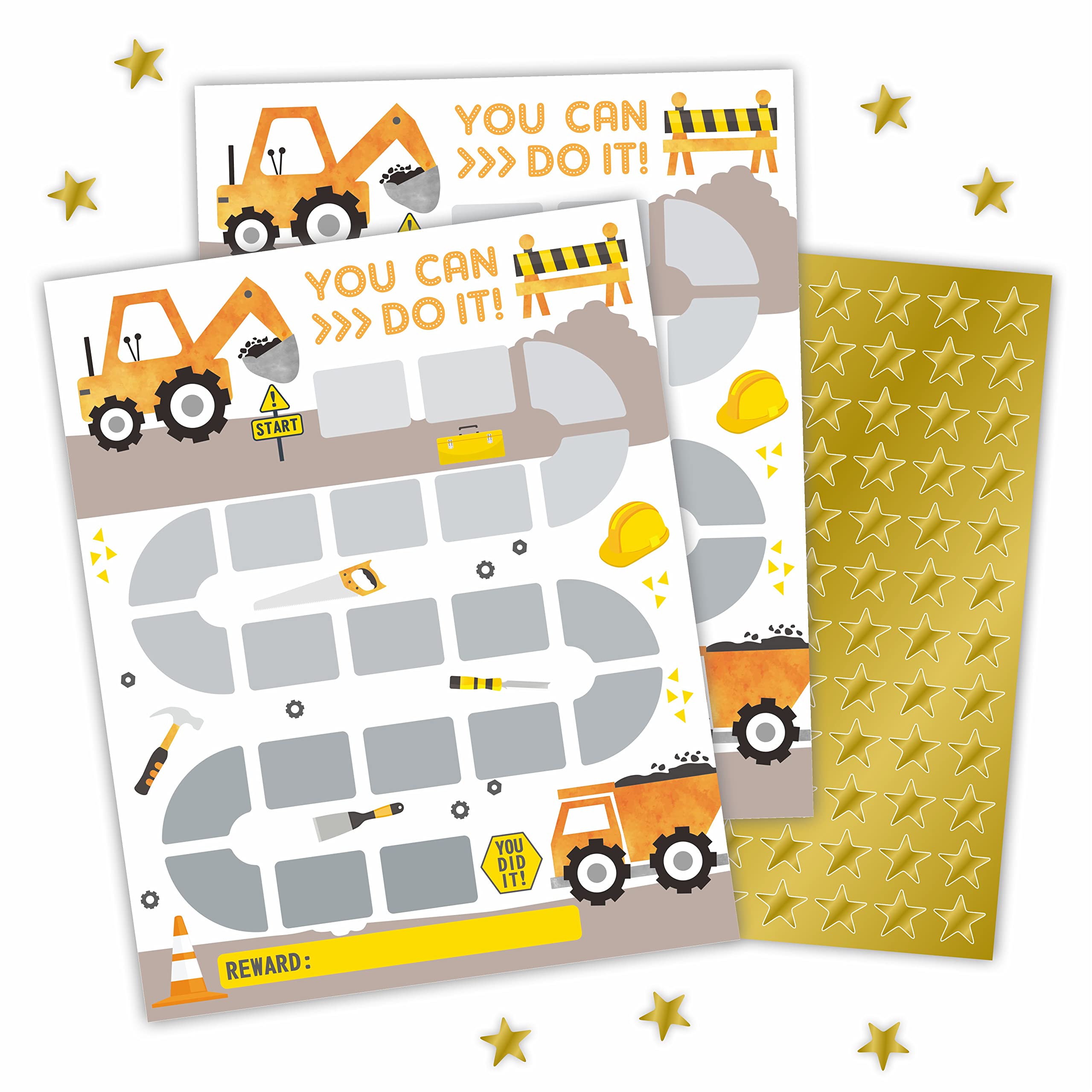 Buy Construction Excavator Reward Chart with Golden Star Stickers ...