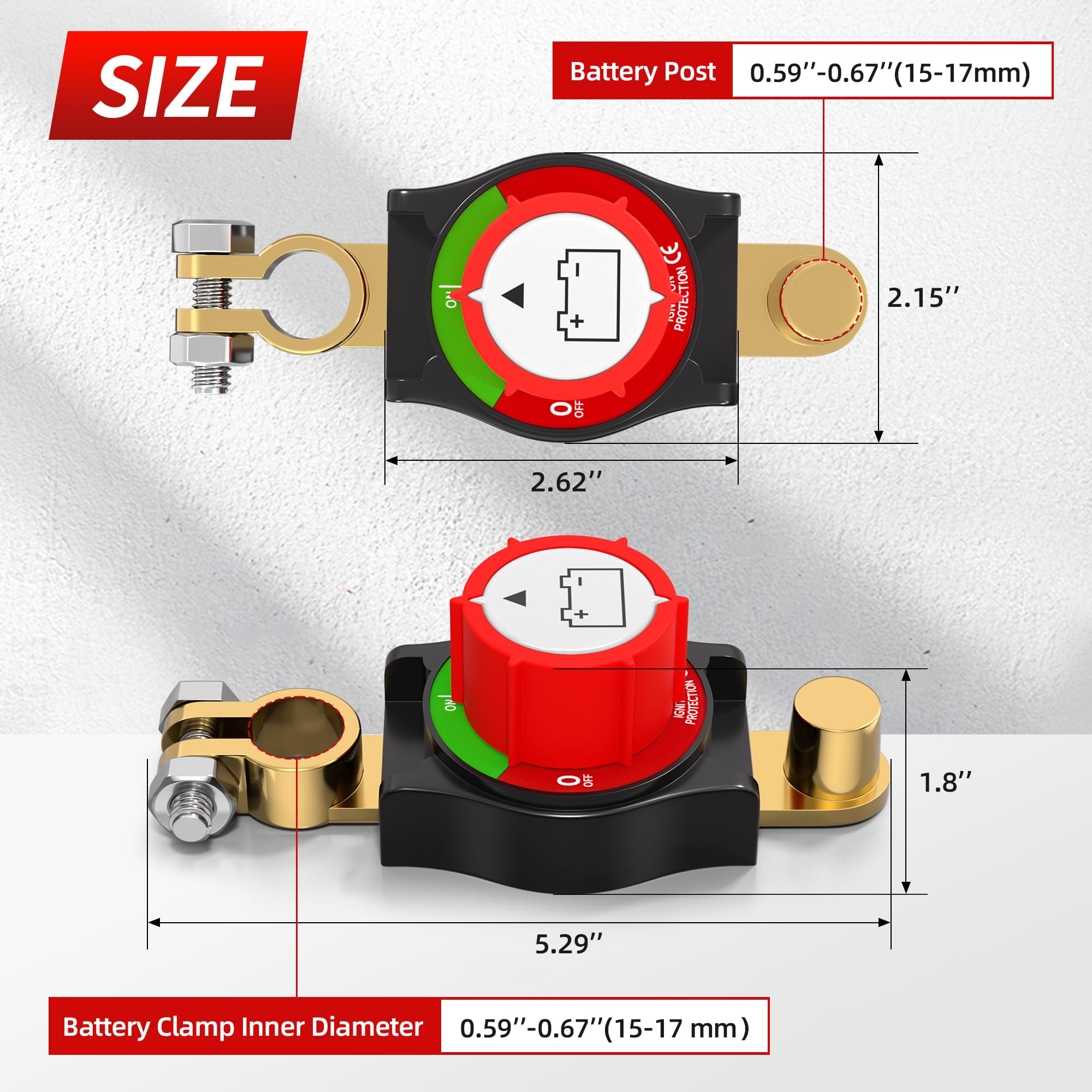 Snapklik.com : Battery Disconnect Switch 12V 300A Side Post Battery ...