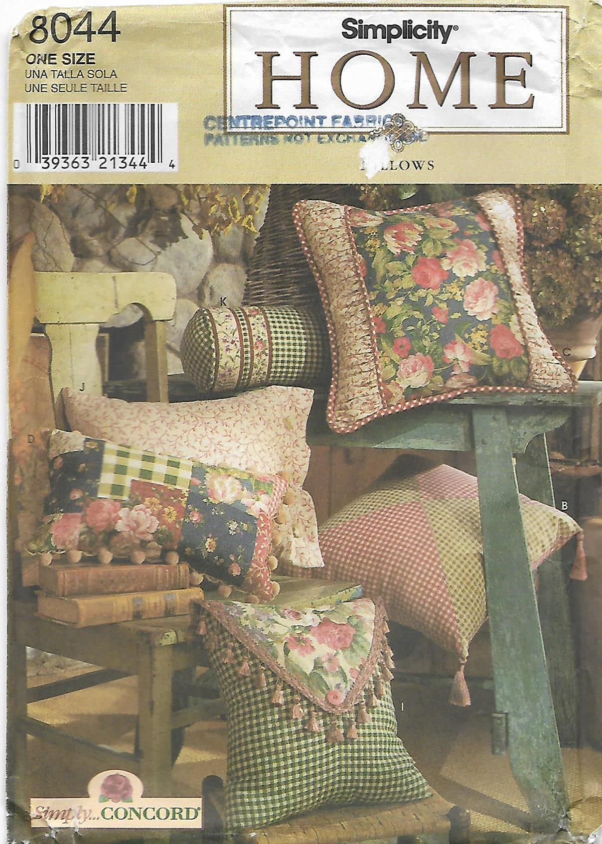 Amazon.com: Simplicity 8044 Sewing Pattern Home Decorating Pillows ...