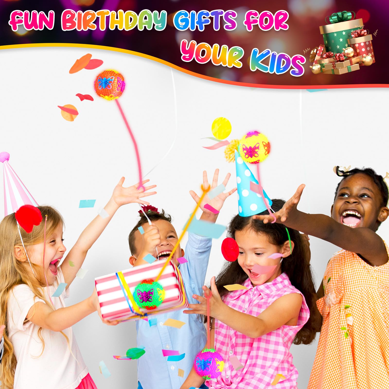 Snapklik.com : Wettarn 24 Pcs 2.6 Inch Bouncy Light Up Ball LED ...