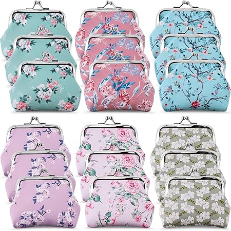 Amazon.com: Klyyo Clyro 18 Pack Floral Coin Purses for Women Bulk Small ...