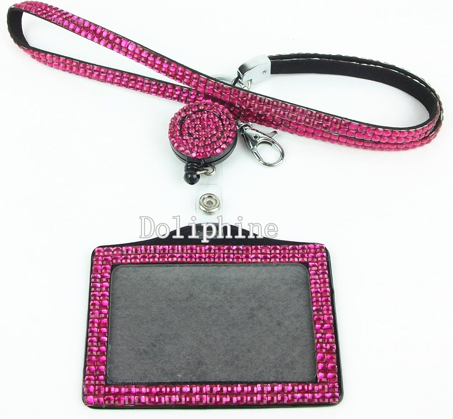 Amazon.com: Multi-Colors Rhinestone Set Lanyard, Retractable Reel and ...