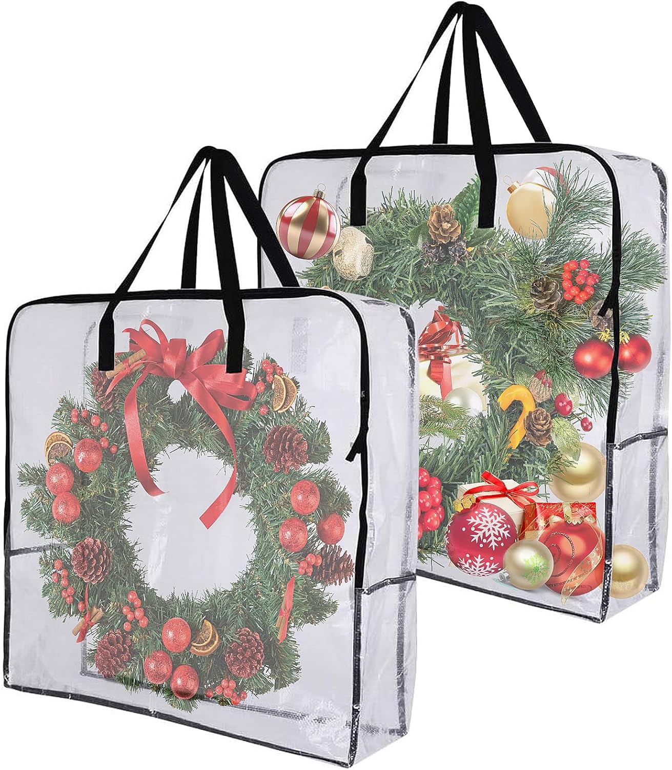 Amazon.com: 2 PCS Wreath Storage Container,25 inch Wreath Storage Bag ...