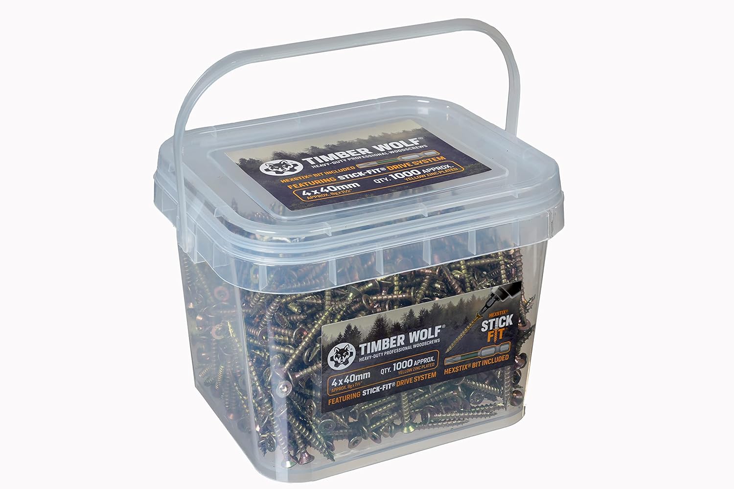 Timber Wolf Woodscrews - 4.0 x 40mm - Tub of 1000 pcs : Amazon.co.uk ...