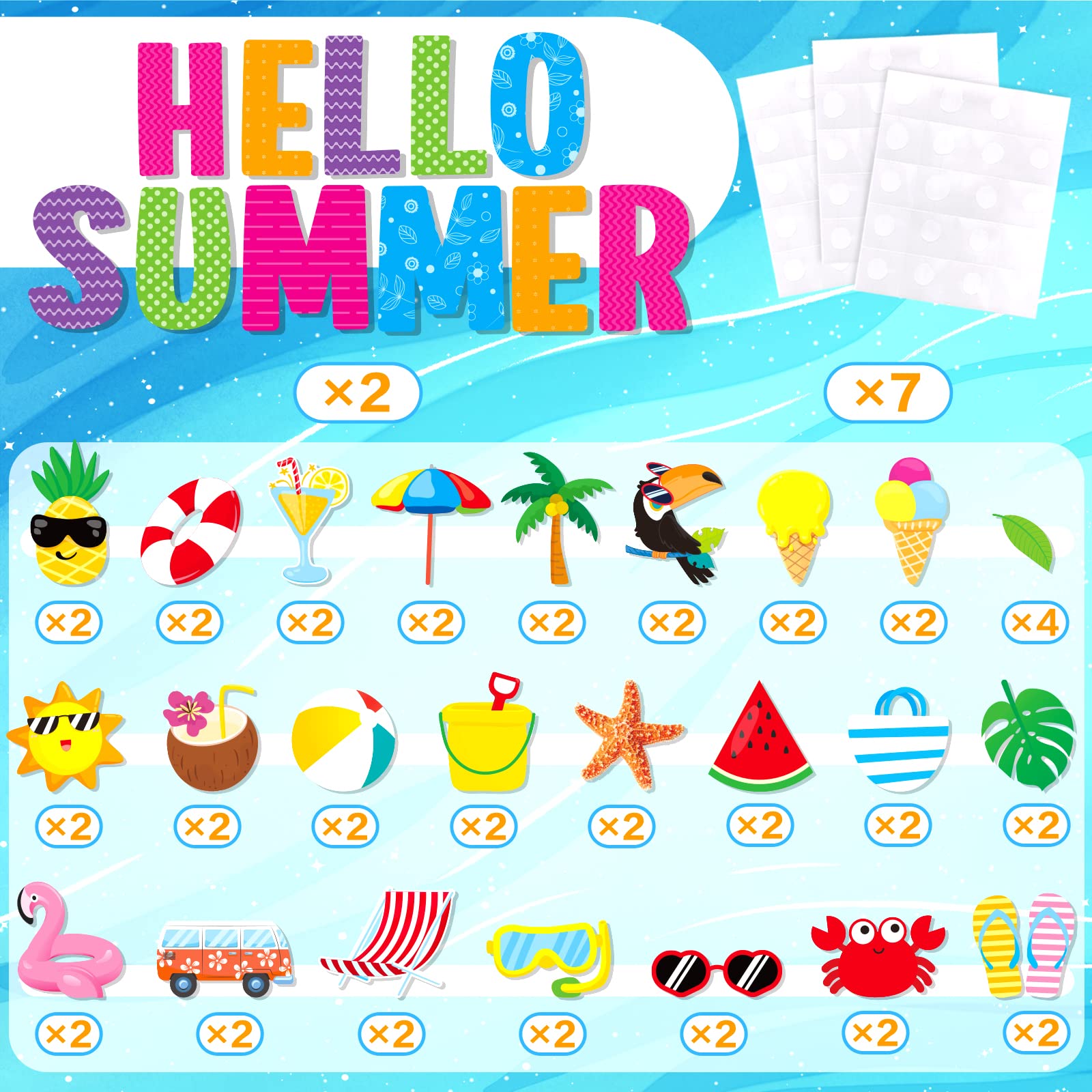 Snapklik.com : Hello Summer Cutouts 72 Pack Pool Beach Hawaiian Theme ...