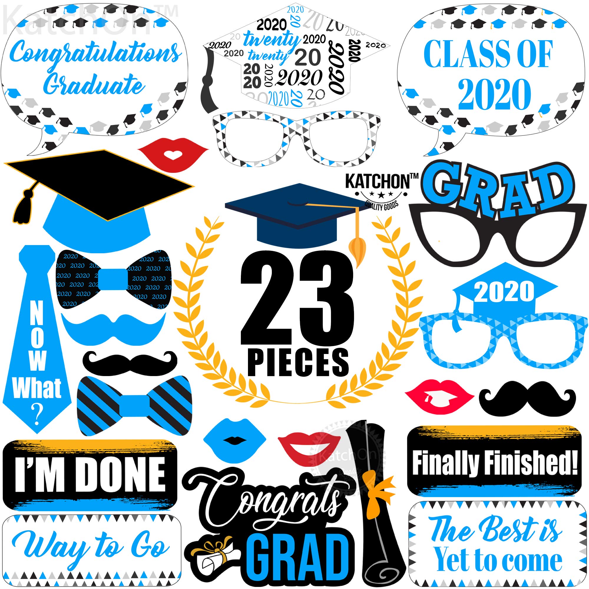 Graduation Photo Booth Props Blue - Graduation Decorations 2020 ...