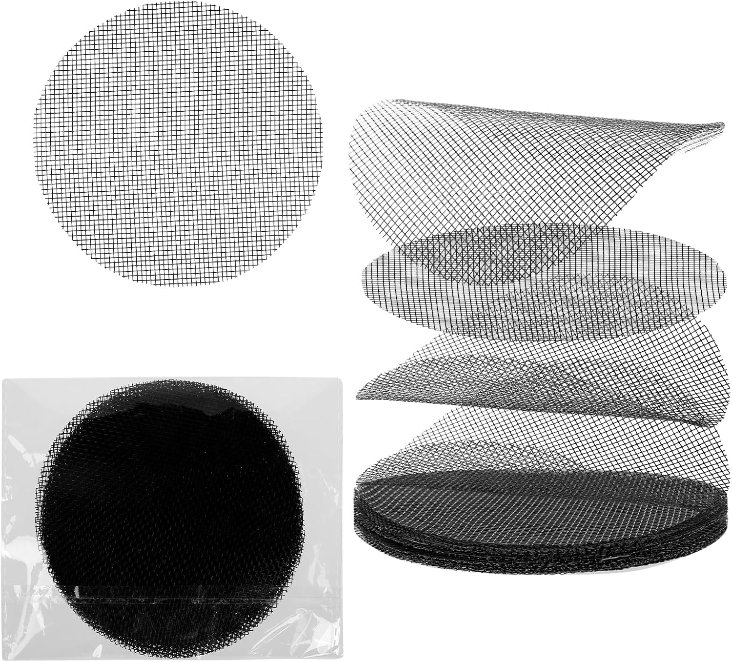 DSLSQD 20 Pcs Flower Pot Hole Mesh Pad, 4 Inch Round Bonsai Bottom Grid ...