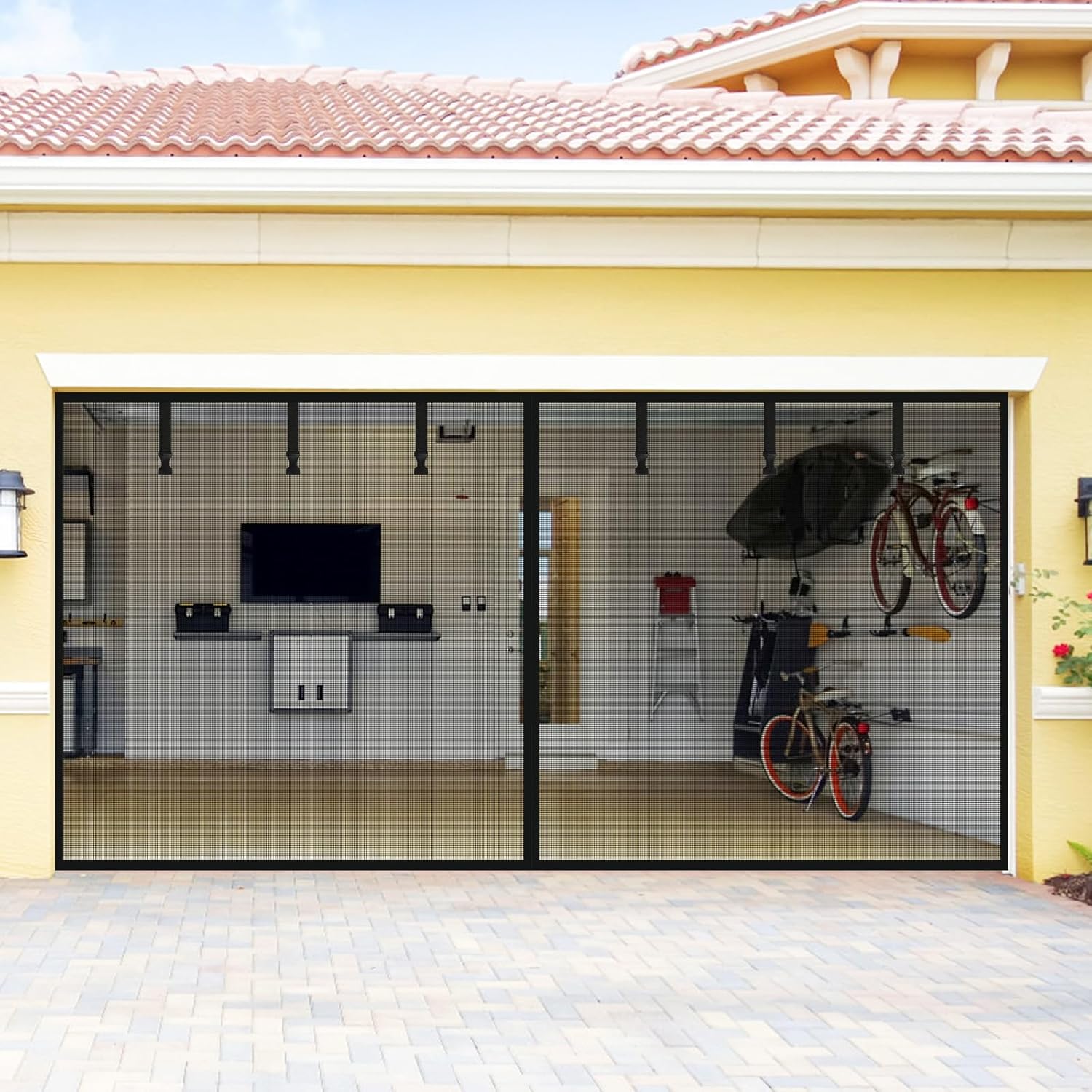 Garage Door Screen For 1 Car 12x7 FT Upgraded Durable Heavy-Duty ...